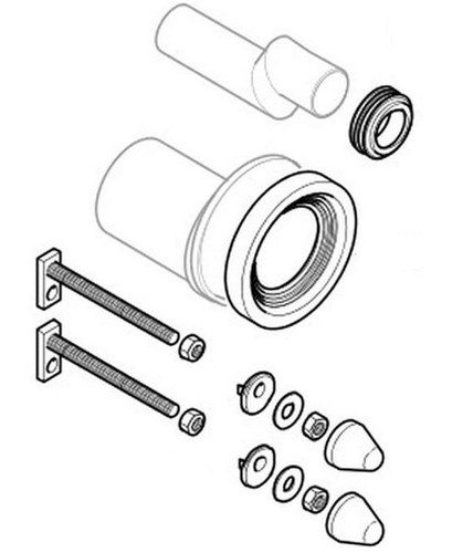 Haas Wand WC Versatz Anschlussgarnitur Ø 90/110 etagiert Versatzbogen S ...