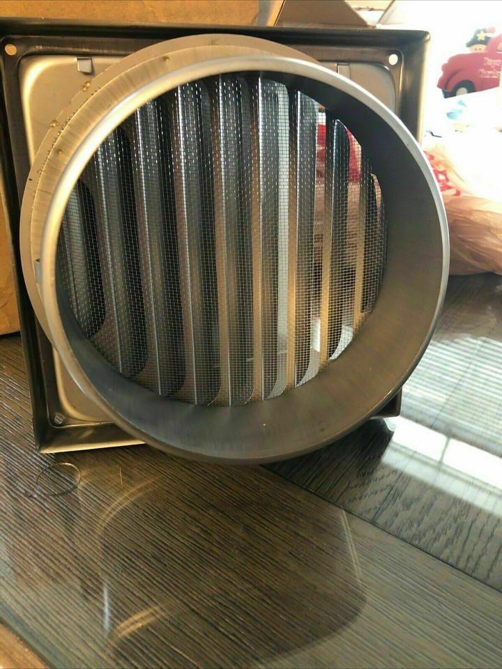 Stainless Steel Wall Air Vent Extractor Fan Grille & Non Return Outlet ...