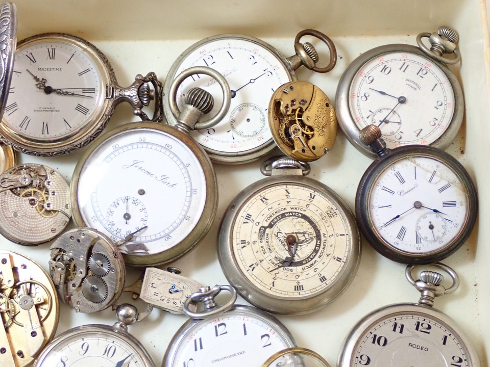 LARGE LOT OF POCKET WRIST WATCH MOVEMENT CASE PARTS REPAIR | eBay