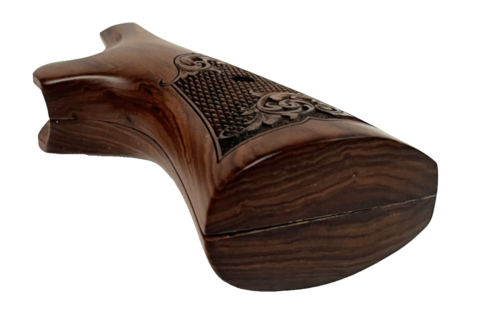 S&W K Frame Square Butt Target Grip Santos Rosewood Checkered Engraved ...