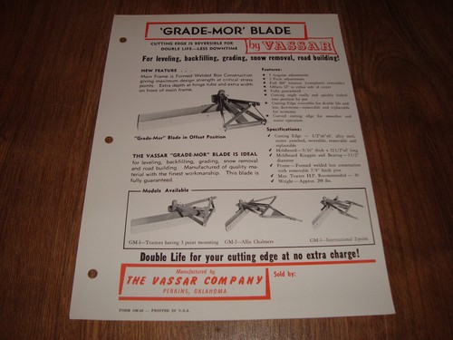 Vassar 'Grade-Mor' Blade Information Sheet | eBay
