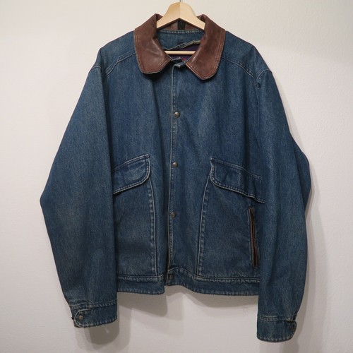 Vintage Woolrich Denim Wool Blanket Removable Liner Jean Jacket Mens XL ...