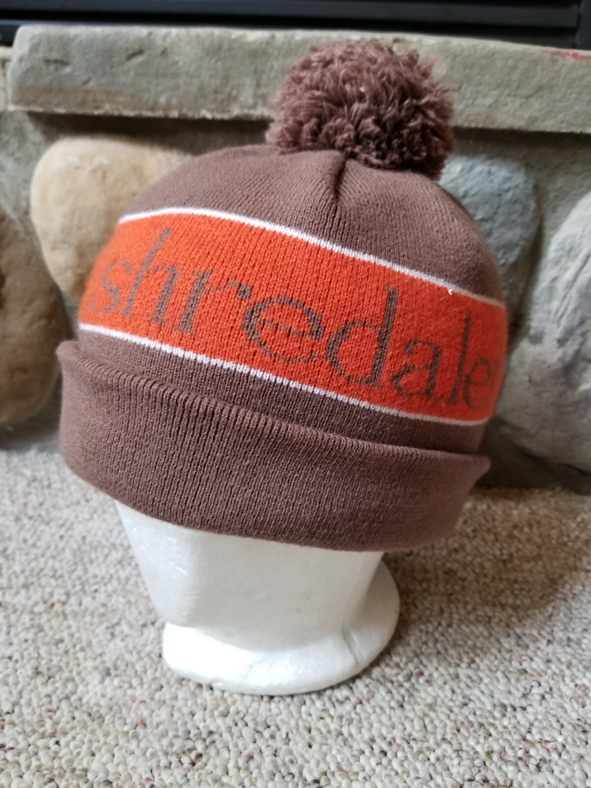 Vintage Shred Alert Shredalert Beanie Hat Tassled Sick Day Spellout ...