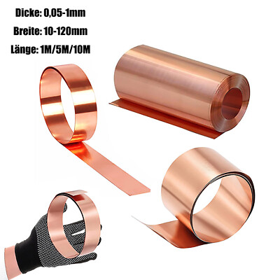 Kupferblech Platten 99,9% Reines Kupferblech Kupferfolie 0,05 0,1 0,2 ...