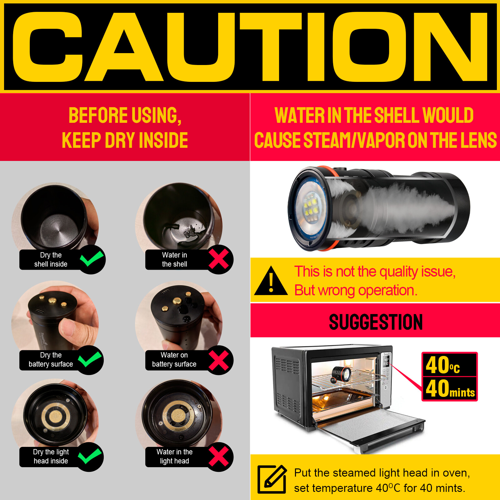 Trustfire DF50 6500LM Scuba Diving Lights Video Flashlight Underwater ...