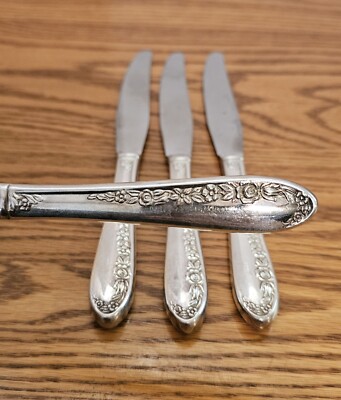 National Company Fleur Monarch Silver Plate Classic Flatware 4 Knifes ...