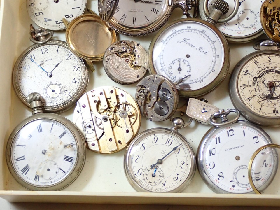 LARGE LOT OF POCKET WRIST WATCH MOVEMENT CASE PARTS REPAIR | eBay