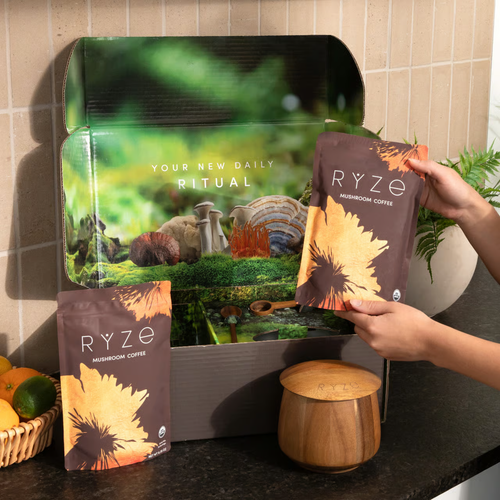 RYZE Ritual Set 60 Serving 2 bags of coffee + 1 Creamer Canister. Spoon ...