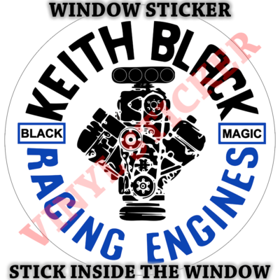 KEITH BLACK RACING ENGINES VINTAGE VINYL WINDOW DECAL STICKER NHRA AHRA ...