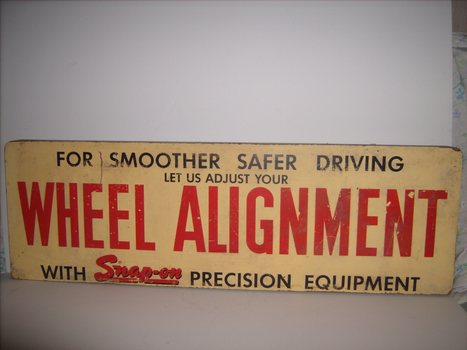 Vintage Snap-on Wheel Alignment sign, wood, 12" x 38" | eBay