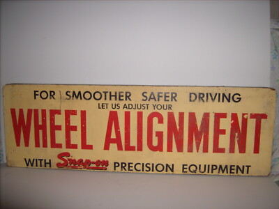 Vintage Snap-on Wheel Alignment sign, wood, 12" x 38" | eBay