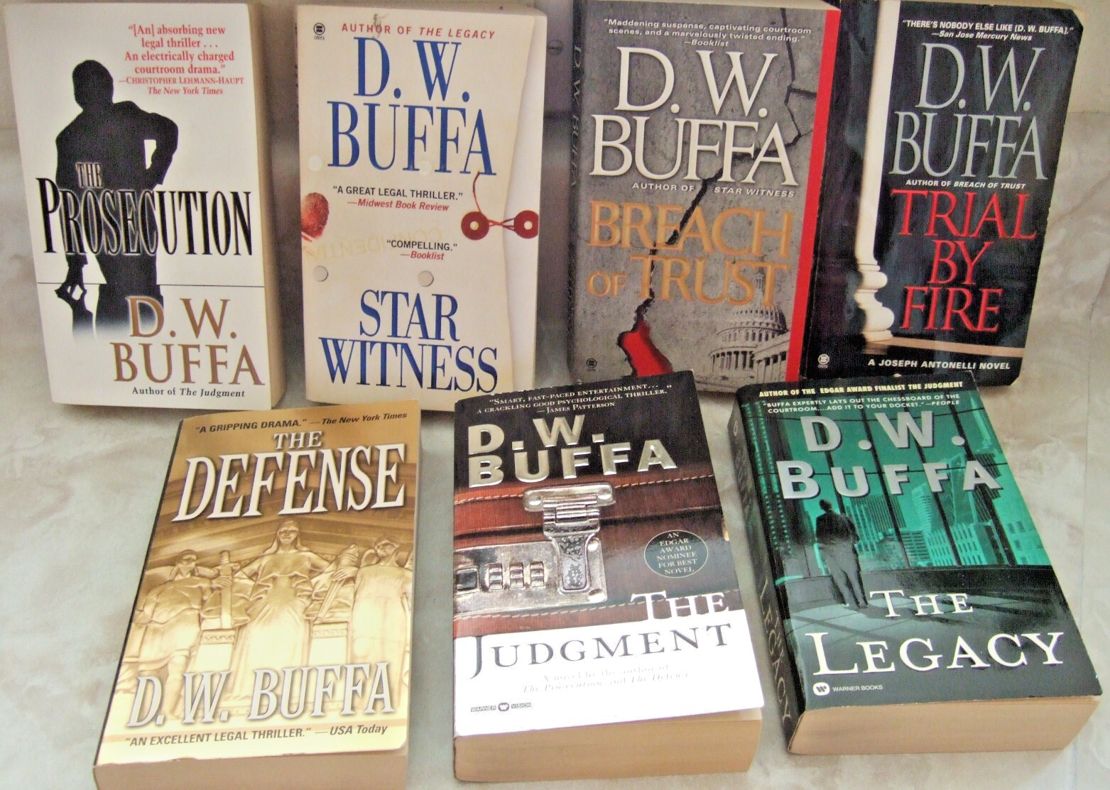 LOT OF 7 D W BUFFA BOOKS JOSEPH ANTONELLI Series Legal Thrillers ...