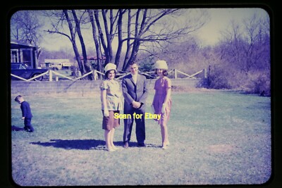 Pretty Young Woman wearing Hat at Easter Time in 1963, Kodachrome Slide ...