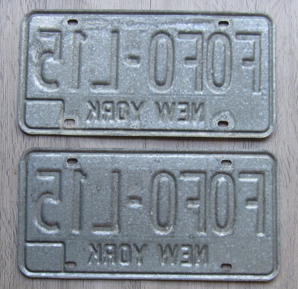 pair 1970's New York License Plates Tags FOFO - L15 | eBay
