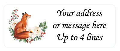 FOX and FLOWER Personalized Return Address Labels 1 X 2 5/8 inches | eBay