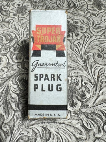 Rare Antique Super Trojan Spark Plug BOX ONLY No 4 HOT Guarantee To ...