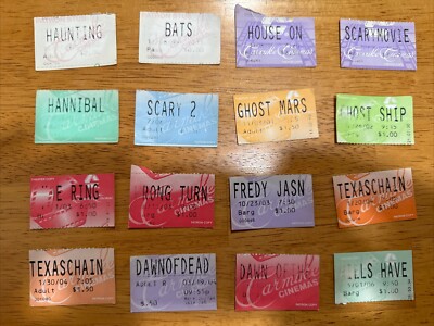 Horror Movie Ticket Stub 16 Lot Slasher Cult Freddy Jason Hannibal ...