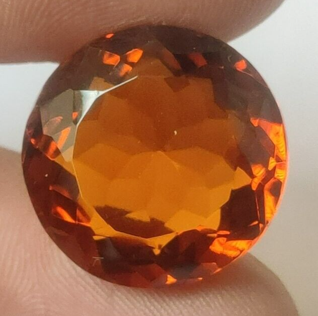 19.50 Ct. Hessonite (Garnet) Round Cut Faceted Loose Gemstone for Ring ...