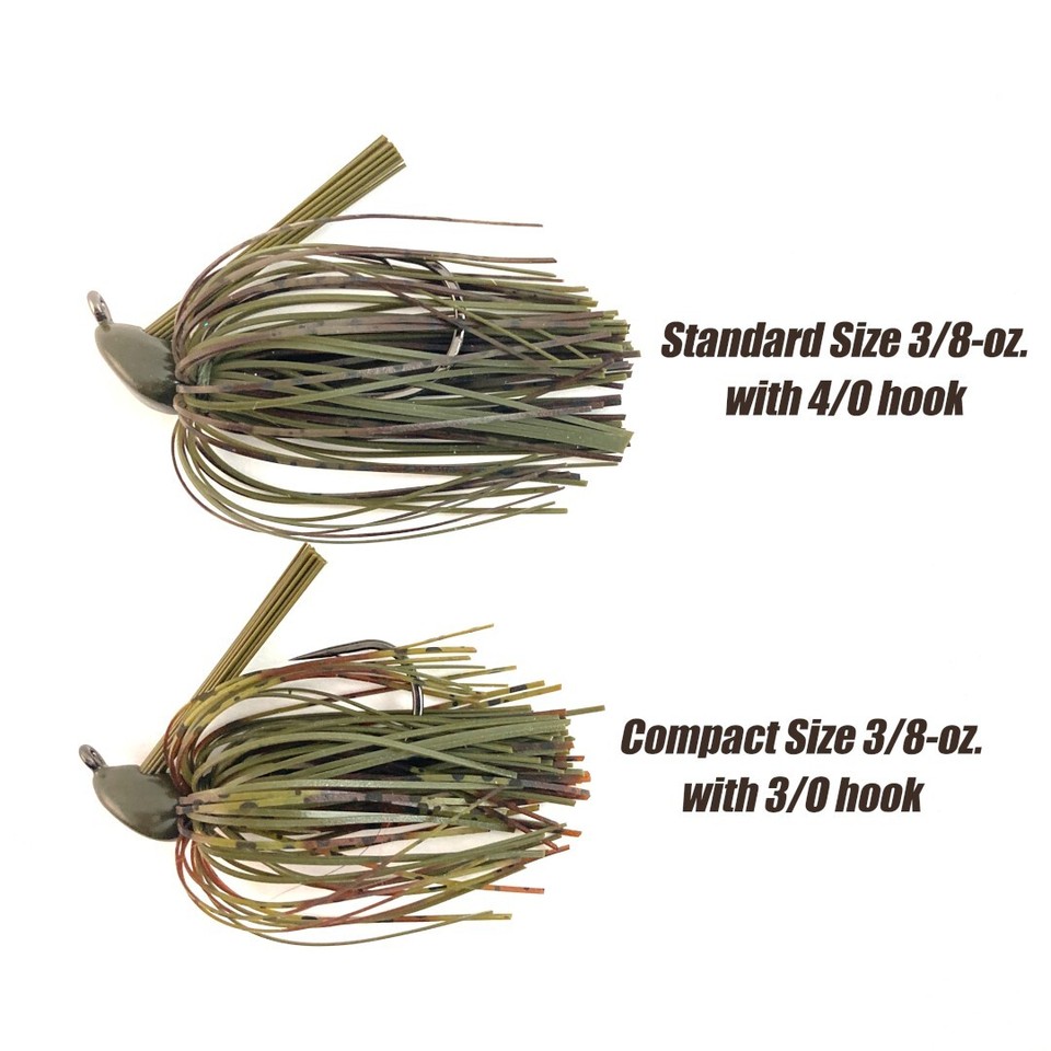 3-Pack Hand-Tied, 3/8-oz. Perfect Craw Compact Flat-Eye Flipping Jigs ...