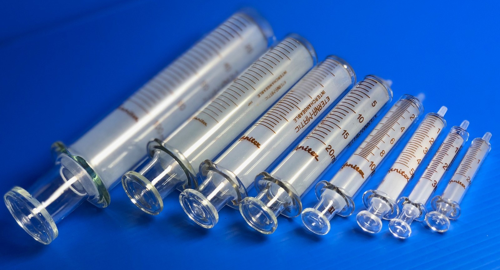 20ml GLASS SYRINGE LUER SLIP HYPODERMIC - SANITEX made in SWITZERLAND ...
