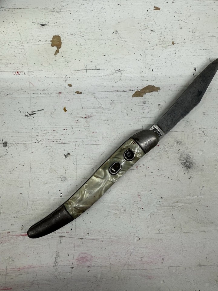 Hammer Brand Vintage Pocketknife Pearl Plastic Handle Carbon Steel ...