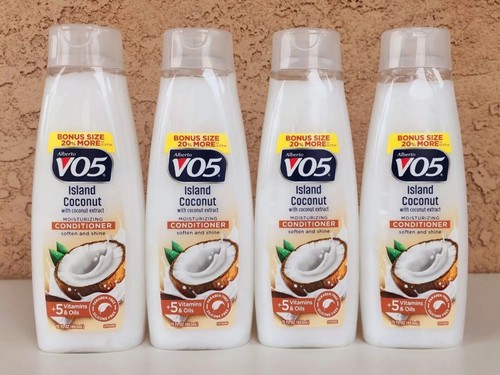 4PK V05 VO5 ISLAND COCONUT EXTRACT MOISTURIZING CONDITIONER SOFTEN 15OZ ...
