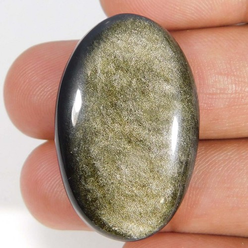 Wholesale 38.70Cts. Natural Hyperphysical Golden Obsidian Oval Cabochon ...
