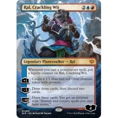 RAL, CRACKLING WIT (BORDERLESS) Bloomburrow BLB Planeswalker Magic MTG ...