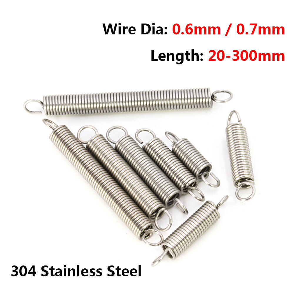 Wire Dia 0.6mm 0.7mm Expansion Tension Extension Spring Hook End Length ...