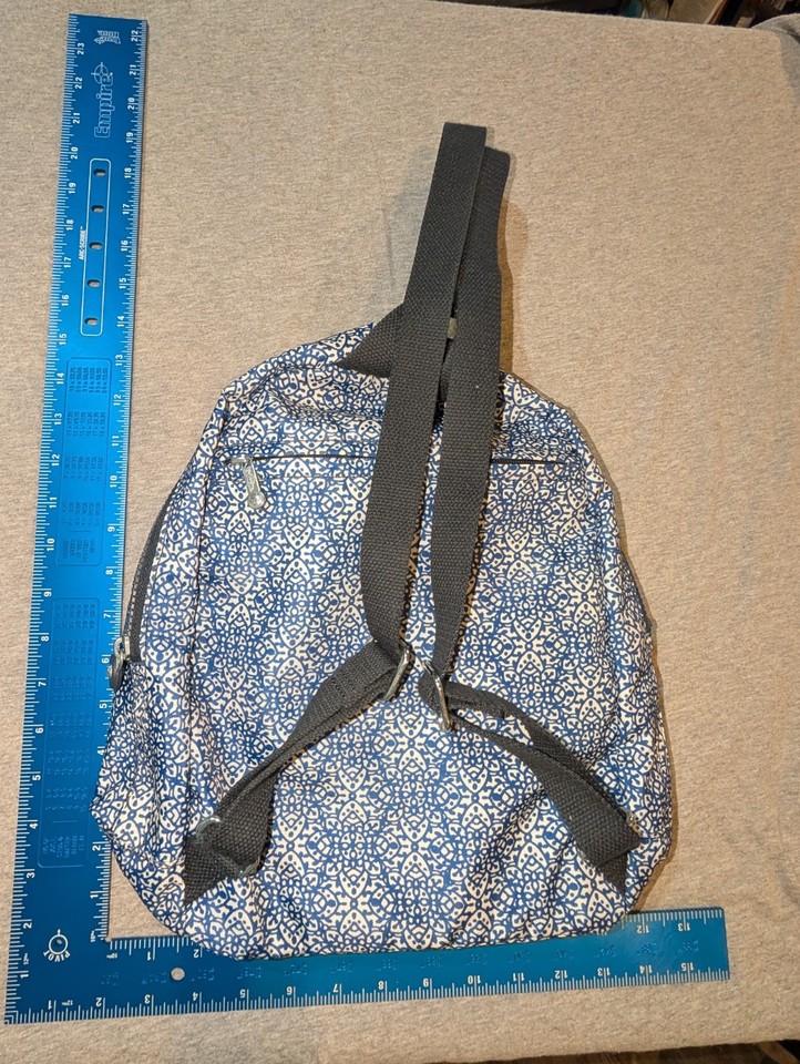 Kipling Yaretzi Small Backpack Blue White Print Nylon Travel Bag Used ...