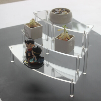 Acrylic Display Stand Three Layers Removable Curve Arc Perspex Shelf ...