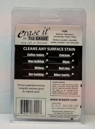 ERASE IT - TILE GROUT - INSTANTLY RESTORES GROUT TO ORIGINAL COLOR | eBay