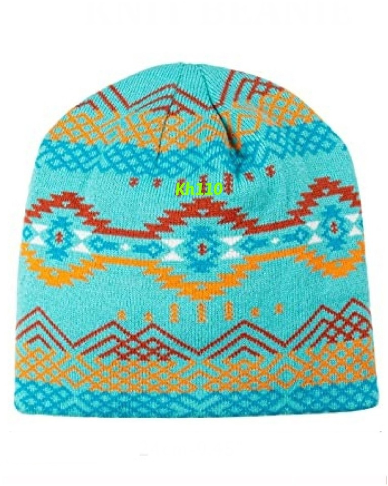 Native American Indian Navajo Print Knit Beanie Hat-173 | eBay