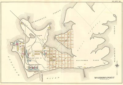 1915 SPARROWS POINT, BALTIMORE COUNTY, MARYLAND, PENNWOOD PARK, ATLAS ...