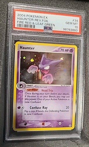 POKEMON CARD HAUNTER 34 REVERSE HOLO EX FIRERED LEAFGREEN GRADED PSA 10 ...