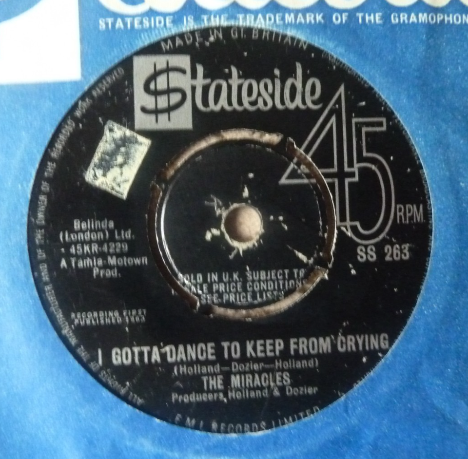 THE MIRACLES I GOTTA DANCE TO KEEP FROM CRYING STATESIDE LABEL SS 263 ...