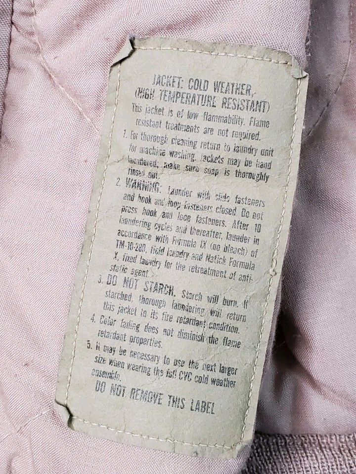 Vintage US Army Tanker Jacket CVC Cold Weather Aramid High Temp-Small ...
