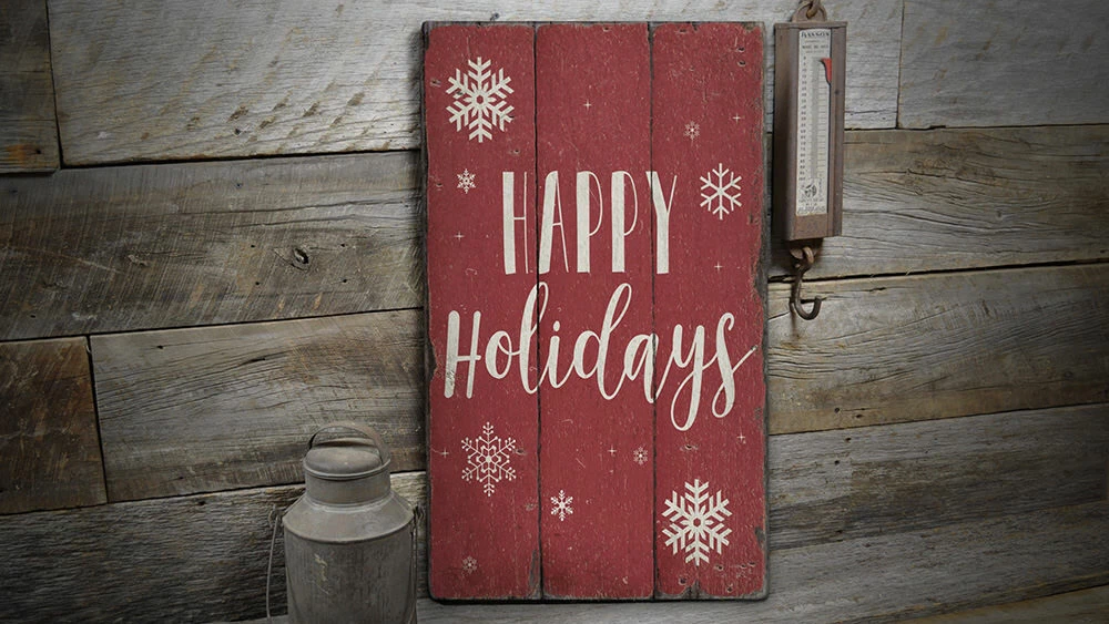 Happy Holidays Wood Sign