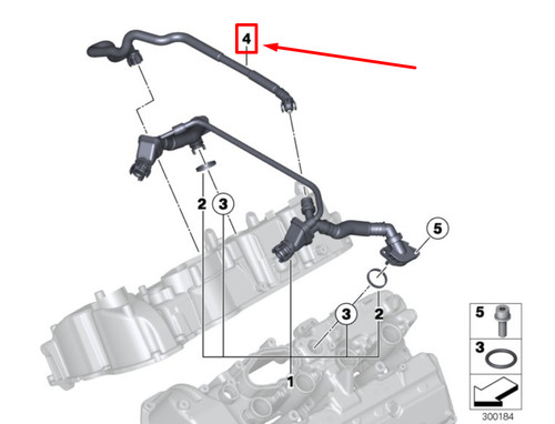 NEW BMW X6 F16, F86 CRANKCASE BREATHER HOSE 11158647298 8647298 ...