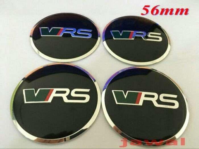 4x Sticker VRS Wheel Centre Cap Sticker 56mm Black/Green Emblem Badge ...