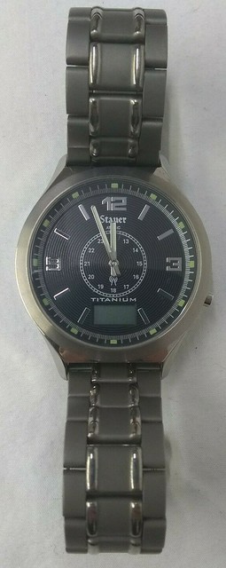 Stauer Atomic Titanium Radio Controlled 3 ATM 15442 Mens Watch for sale ...