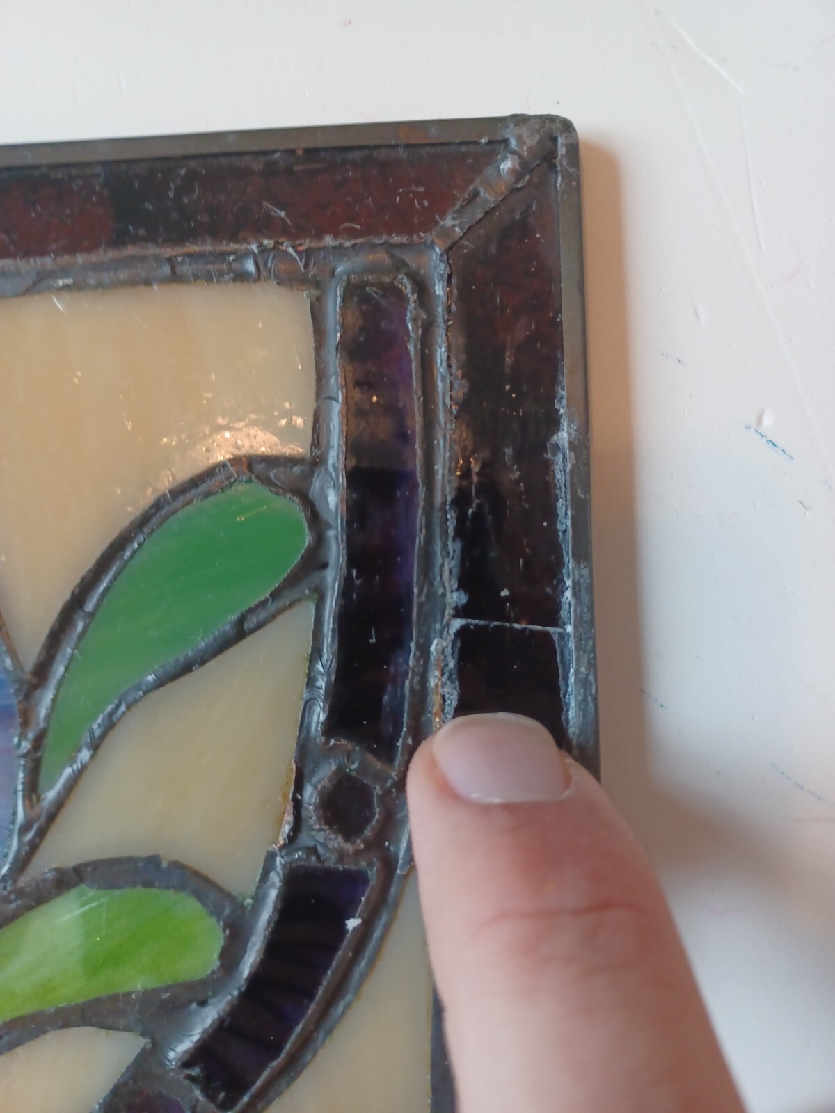 LOT of 3 Stained Glass Transom window HANGING PANEL 53 X 17 CM incl ...