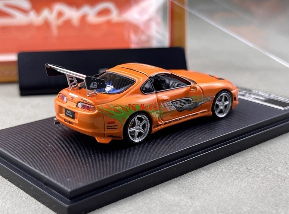 TG FS 1:64 Orange Supra A80 Convertible Sports Model Diecast Metal Car ...