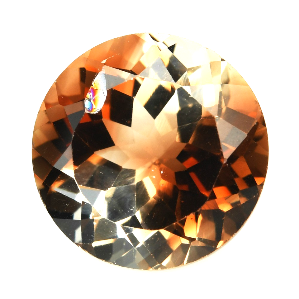 8.17ct 12mm Round Amazing VVS Natural Bi Color Champagne Topaz Gemstone ...