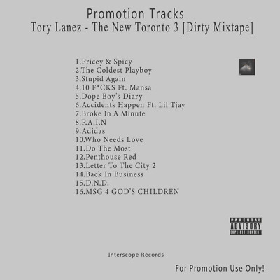 Rap/Hip-Hop.. White CD. Tory Lanez - The New Toronto 3 [Dirty Mixtape ...