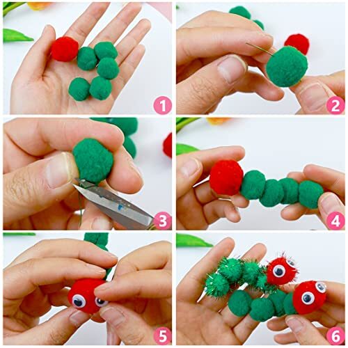 Pom Poms 2000pcs Multicolor Bulk mini Pom Poms 0.4 inch (1cm) Multi ...