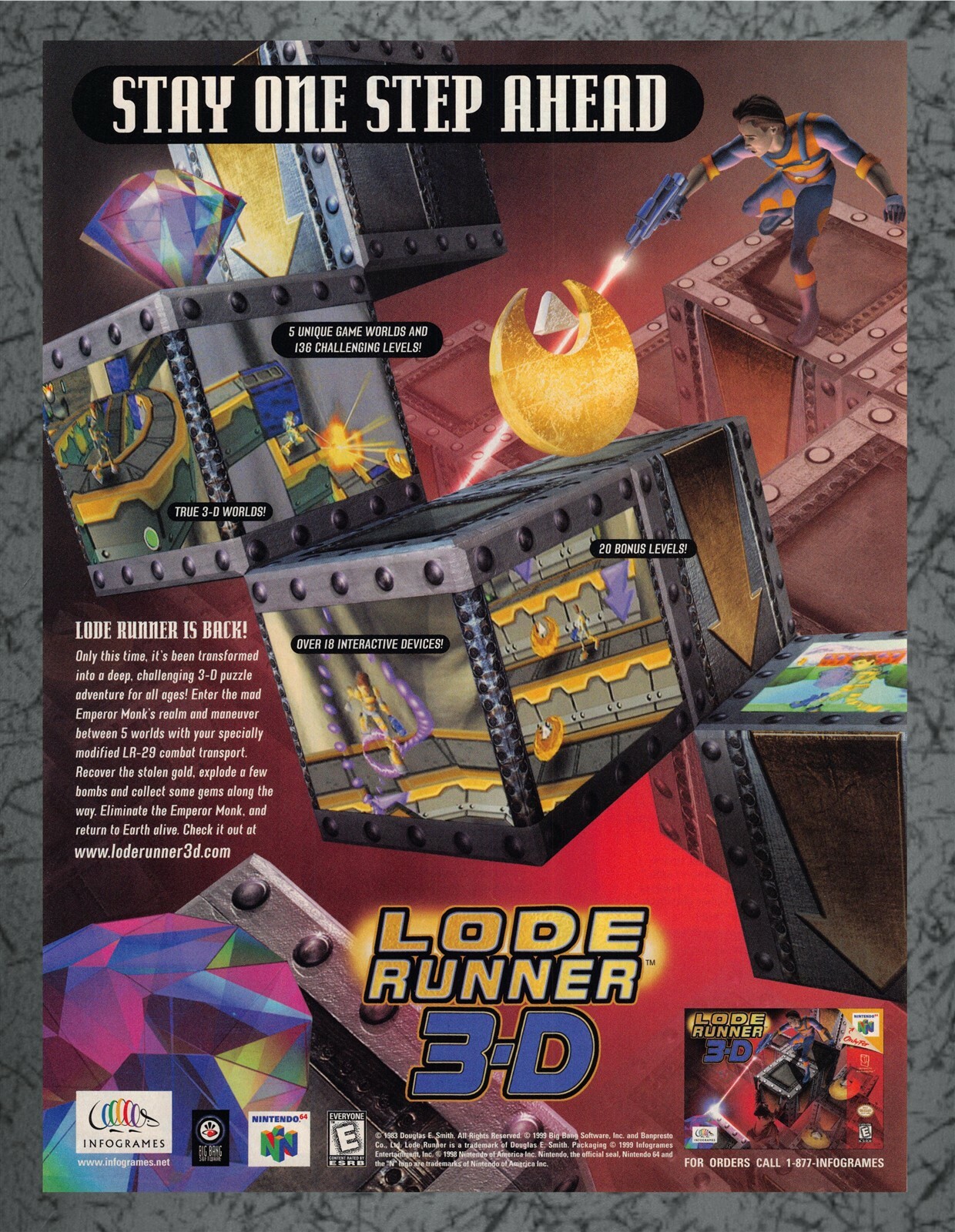 Lode Runner 3-D Nintendo 64 N64 1999 Vintage Print Ad Art | eBay UK