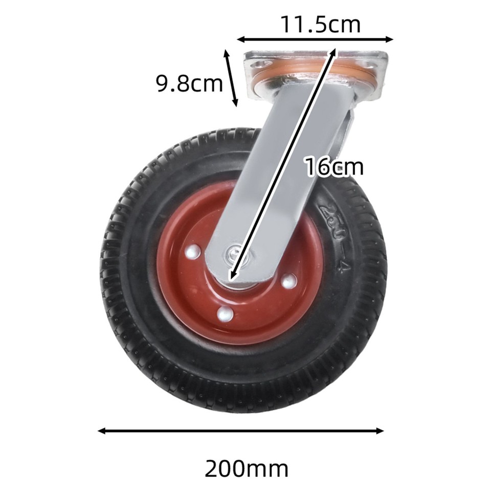 200mm / 8" Heavy Duty Castor 360° Swivel Wheel Industrial Trolley ...
