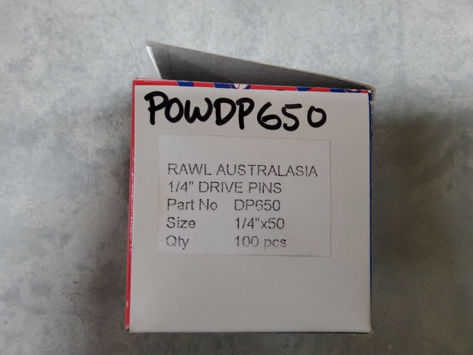 Rawl (Powers) Ballistic Drive Pins 50mm 1/4" Head DP650 x100 | eBay