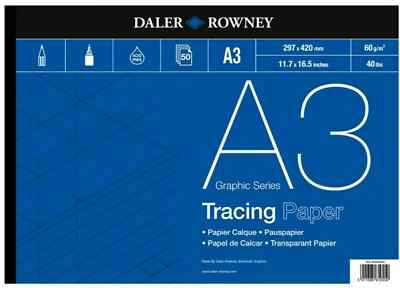 Daler Rowney A3 Tracing Paper Pad 60gsm Paper 50 Acid Free Sheets FREE ...